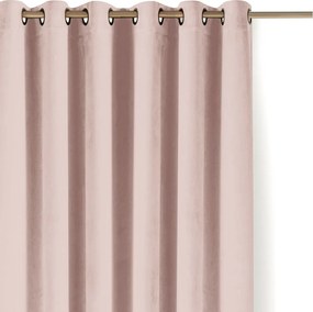 Světle růžový sametový dimout závěs 530x175 cm Velto – Filumi
