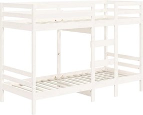 Patrová postel bílá 90 x 200 cm masivní borové dřevo 3139830