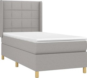 Box spring postel s matrací světle šedá 80 x 200 cm textil 3131945