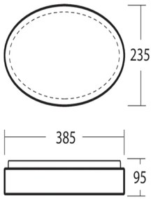 Osmont 44251 Gemini 1, oválné stropní svítidlo z triplexového skla, 2x75W E27, IP43, 38,5x23,5cm