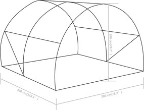 vidaXL Fóliovník 6 m² 3 x 2 x 2 m [48158]