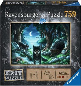 RAVENSBURGER Hra puzzle únikové Vlk 759 dílků 70x50cm skládačka 2v1 2415028