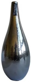 Váza Stardeco keramická stříbrná 14x36cm