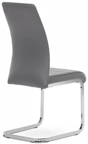 Jídelní židle šedá ekokůže kovová pohupová podnož lesklý chrom DCL-408 GREY