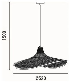 Lustr na lanku CALYPSO 1xE27/40W/230V bambus