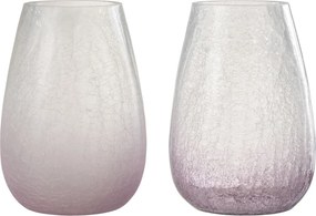 2ks fialkový skleněný veliký svícen Hurricane Kraquel - Ø 17*27 cm