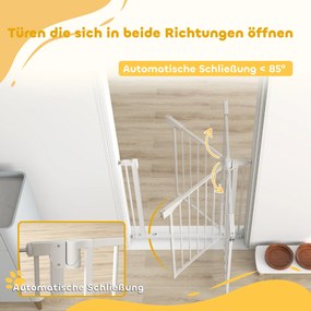 Schodišťová branka Bezpečnostní branka bez vrtání s automatickým zavíráním pro děti Kuchyňské schody 76-82 x 76 cm Bílá