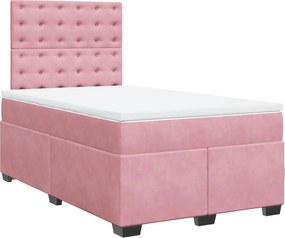 Box spring postel s matrací růžová 120 x 200 cm samet 3293199