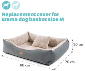 Emma, pelíšek pro psa, náhradní potah, možnost praní, protiskluzový, prodyšný, velikost M (80 × 20 × 70 cm)