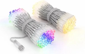 Barevná světýlka venkovní Twinkly strings 25 m Dual Pro, 2× 125 LED RGB, čirý kabel, IP44, 2× 12,5 m