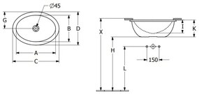 Villeroy & Boch 4A530001 - Zápustné umyvadlo LOOP&FRIENDS 43x29 cm keramika/bílá