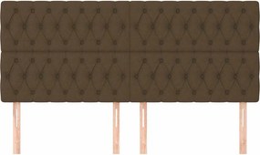 Čelo postele tmavě hnědé 180x7x118/128 cm látkové 3116685