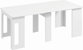 HOMCOM Jídelní stůl, skládací stůl, rozkládací kuchyňský stůl, jídelní stůl, dřevotřískové desky, 60-180 x 85 x 75 cm, bílý