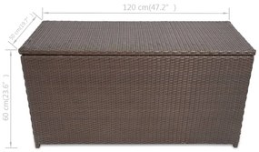 Petromila Zahradní úložný box hnědý 120 x 50 x 60 cm polyratan
