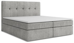 Světle šedá boxspring postel s úložným prostorem 140x200 cm Palta – Makamii