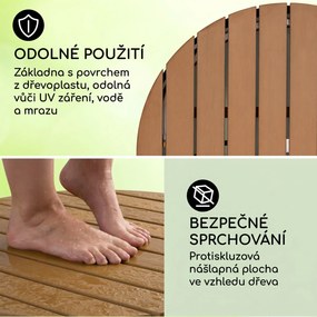 Blumfeldt Sumatra Breeze kulatá zahradní sprcha WPC hliník 70x55 cm