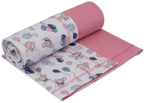 ESITO Letní dětská deka dvojitá bavlna Myšky/Růžová