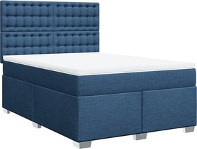 Box spring postel s matrací modrá 160x200 cm textil 3292859