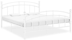 Rám postele bílý kov 200 x 200 cm - Default Title