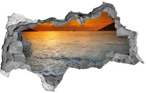 Wallmuralia Díra 3D fototapeta nálepka Západ slunce moře 95x73 cm