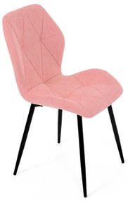 Jídelní židle CT-285 PINK2 látka lososově růžová, kov černý matný lak