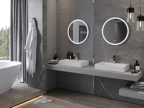 Mexen Gobi, LED kulaté koupelnové zrcadlo s podsvícením 60 cm, 6000K, ochrana proti zamlžování, 9801-060-060-611-00