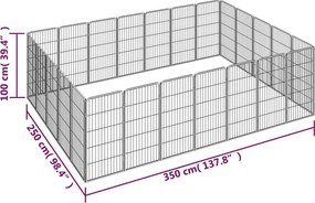 24panelová ohrádka pro psy černá 50 x 100 cm práškovaná ocel 3115962