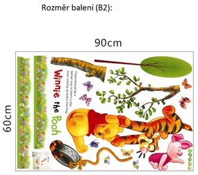 Živá Zeď Samolepka Medvídek Pú na houpačce