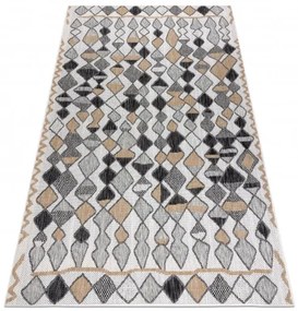 Dywany Łuszczów Kusový koberec Cooper Sisal Diamonds 22217 ecru/black – na ven i na doma - 140x190 cm