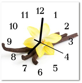 Nástenné skleněné hodiny Vanilka květina