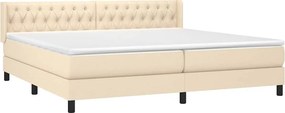 Box spring postel s matrací krémová 200x200 cm textil 3129982