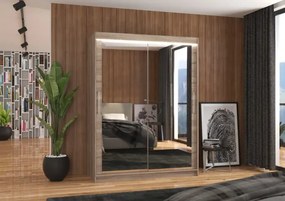 Posuvná skříň se zrcadlem a LED osvětlením PERMO 150