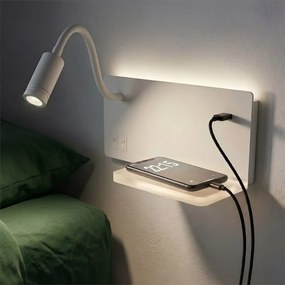 Nástěnné LED svítidlo Shelf, 1x LED 4+5+2w, 4000k, w, vypínač