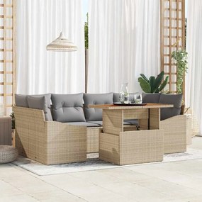 Sada zahradních pohovek 7 ks Beige a šedá 3349790