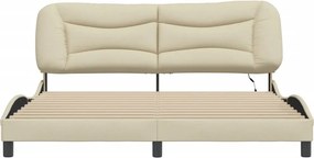 Rám postele s LED bez matrace Hvar Cream 180x200 cm Látka 3213723