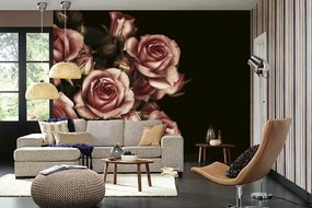 DIMEX | Vliesová fototapeta Květinové pozadí MS-5-1400 | 375 x 250 cm| červená, černá, růžová
