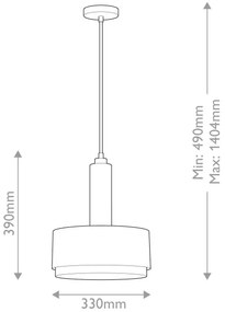 Hinkley HK-CEDRIC-P-M-BK-Lustr na tyči CEDRIC 2xE27/60W/230V pr.33cm zlatá/černá