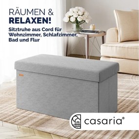 Lavice s úložným prostorem šedý manšestr 76x38x38cm MDF skládací