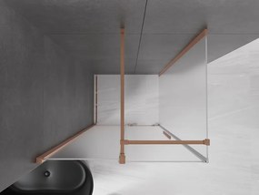 Mexen Velar, sprchový kout s posuvnými dveřmi 100 x 85 cm, 8mm sklo námraza, měděná matná, 871-100-085-31-65