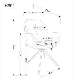 HALMAR K591 židle hnědá