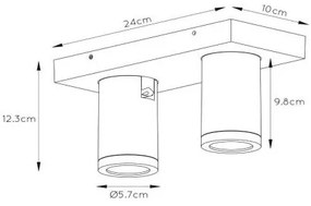 Lucide 09930/10/30 - LED Stmívatelné bodové svítidlo TAYLOR 2xGU10/5W/230V IP44