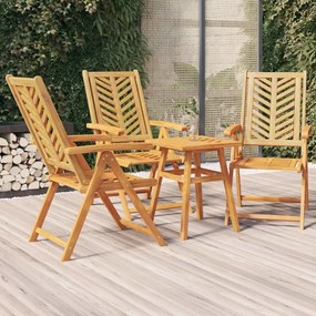 vidaXL Polohovací zahradní židle 3 ks masivní akáciové dřevo [362232]