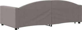 Válenda s přistýlkou a zásuvkami taupe 90 x 200 cm textil 3197227