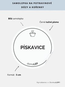 Samolepka na kořenky PÍSKAVICE bílá 5 cm tučné písmo