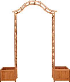 vidaXL Zahradní pergola s truhlíky masivní jedle [316388] Barva: Šedá