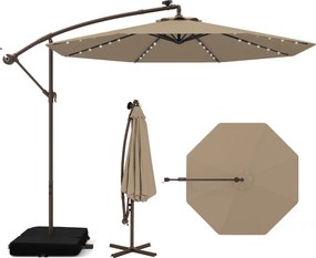Costway Konzolový deštník Ø300 cm se 40 solárními LED světly a pytli