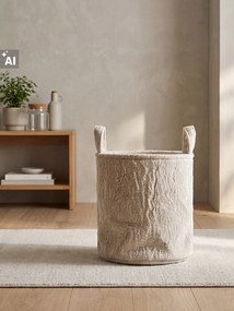 Sinsay - Úložný koš s hebkým povrchem a uchy - béžová