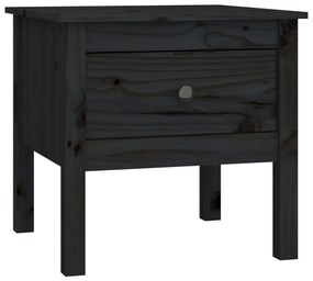 vidaXL Odkládací stolek černý 50 x 50 x 49 cm masivní borovice