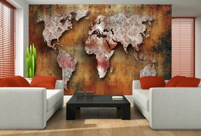 Fototapeta - Rustikální mapa světa (152,5x104 cm)