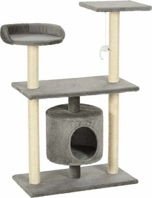Škrabadlo pro kočky se sisalovými sloupky 95 cm šedé 170512